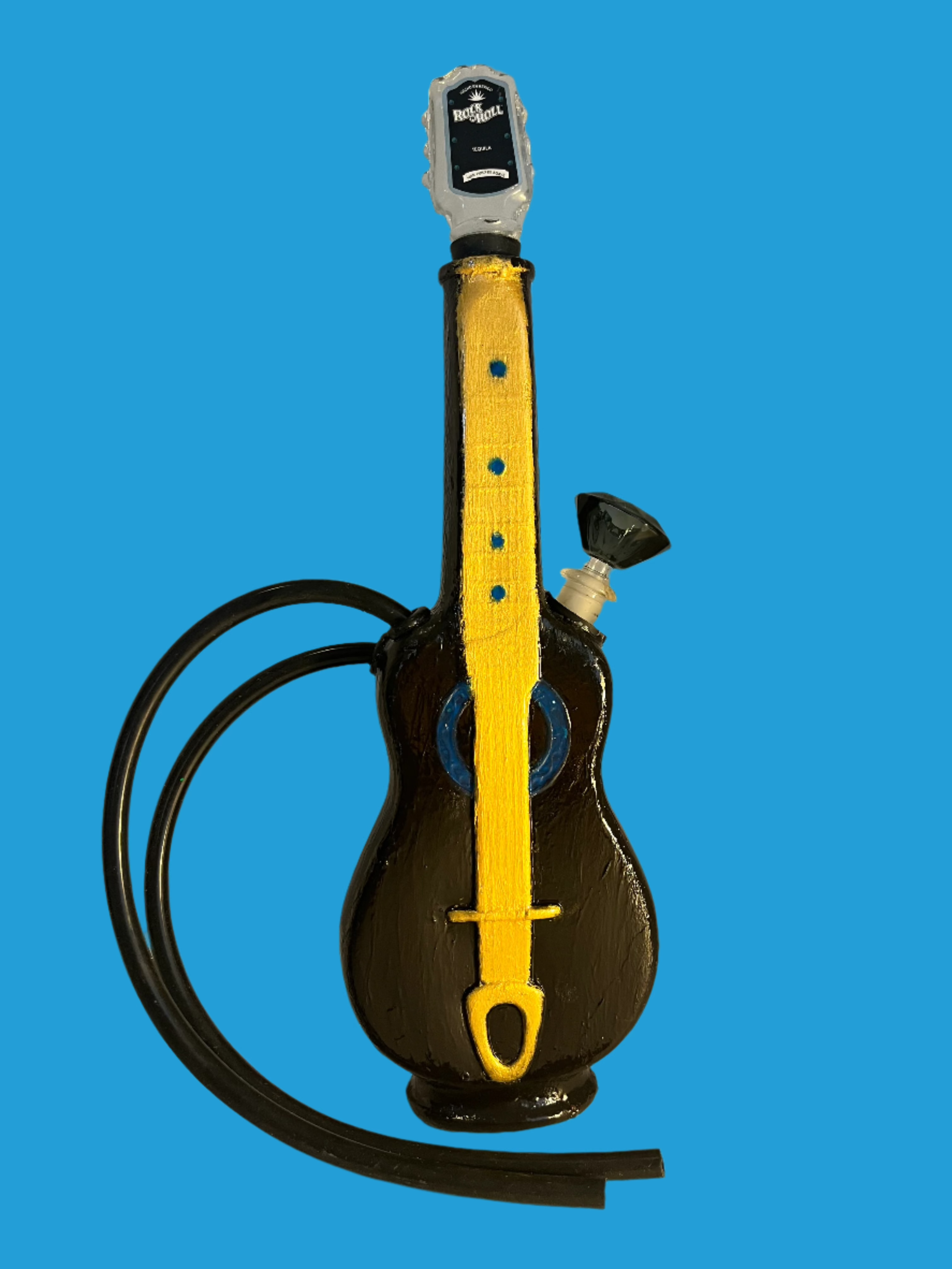 Painted Glass Guitar Water Pipe for Two – Handcrafted Upcycled "Hookah ...