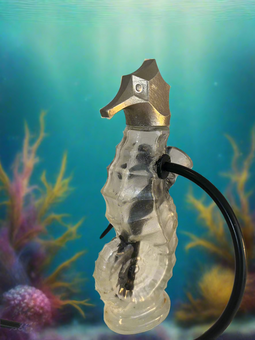 Vintage Mini Glass Seahorse Upcycled Bong for One or Two – Malt Shop Bongs