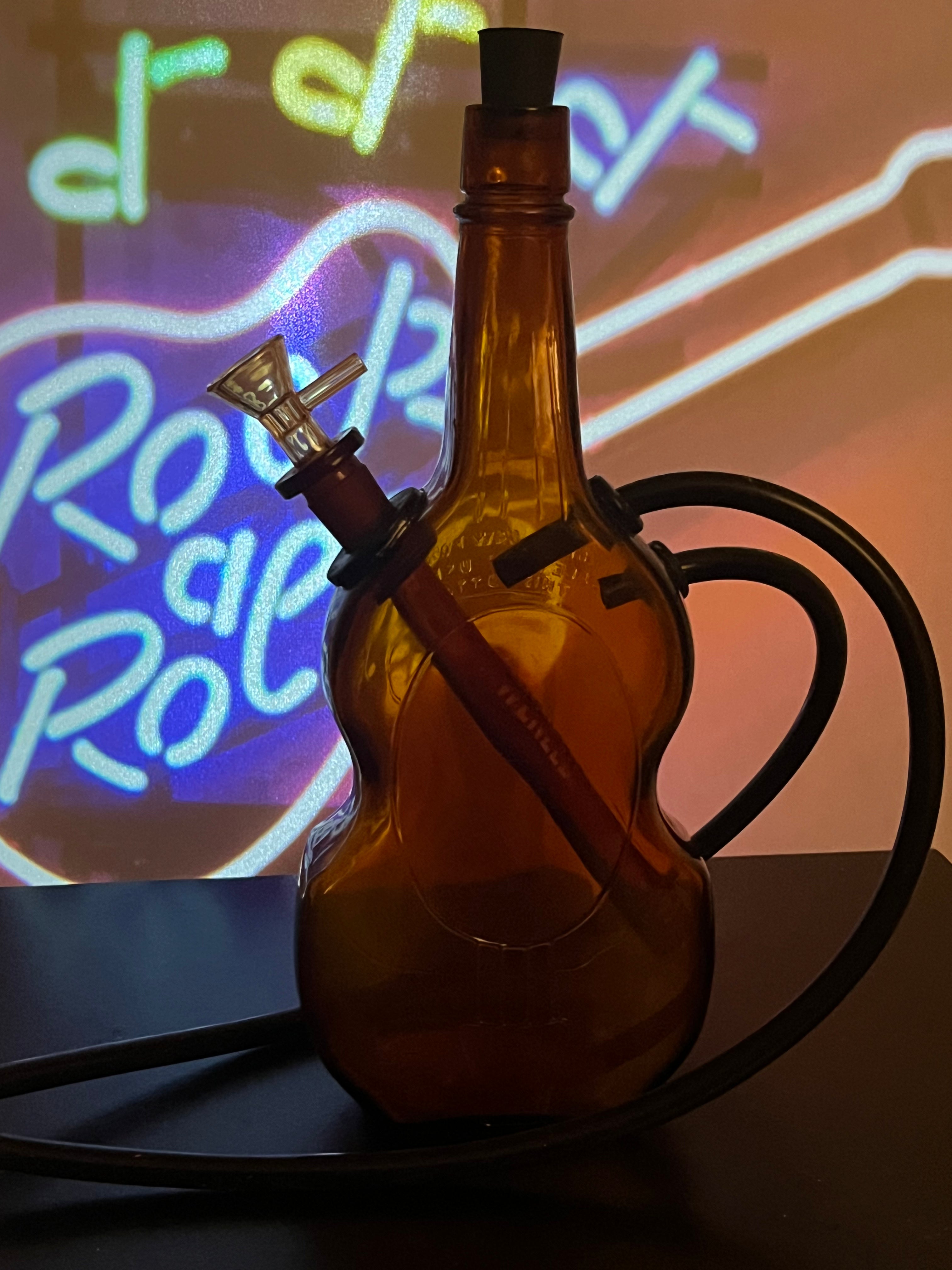 Amber Glass Cello Water Pipe for Two – Handcrafted Upcycled "Hookah ...