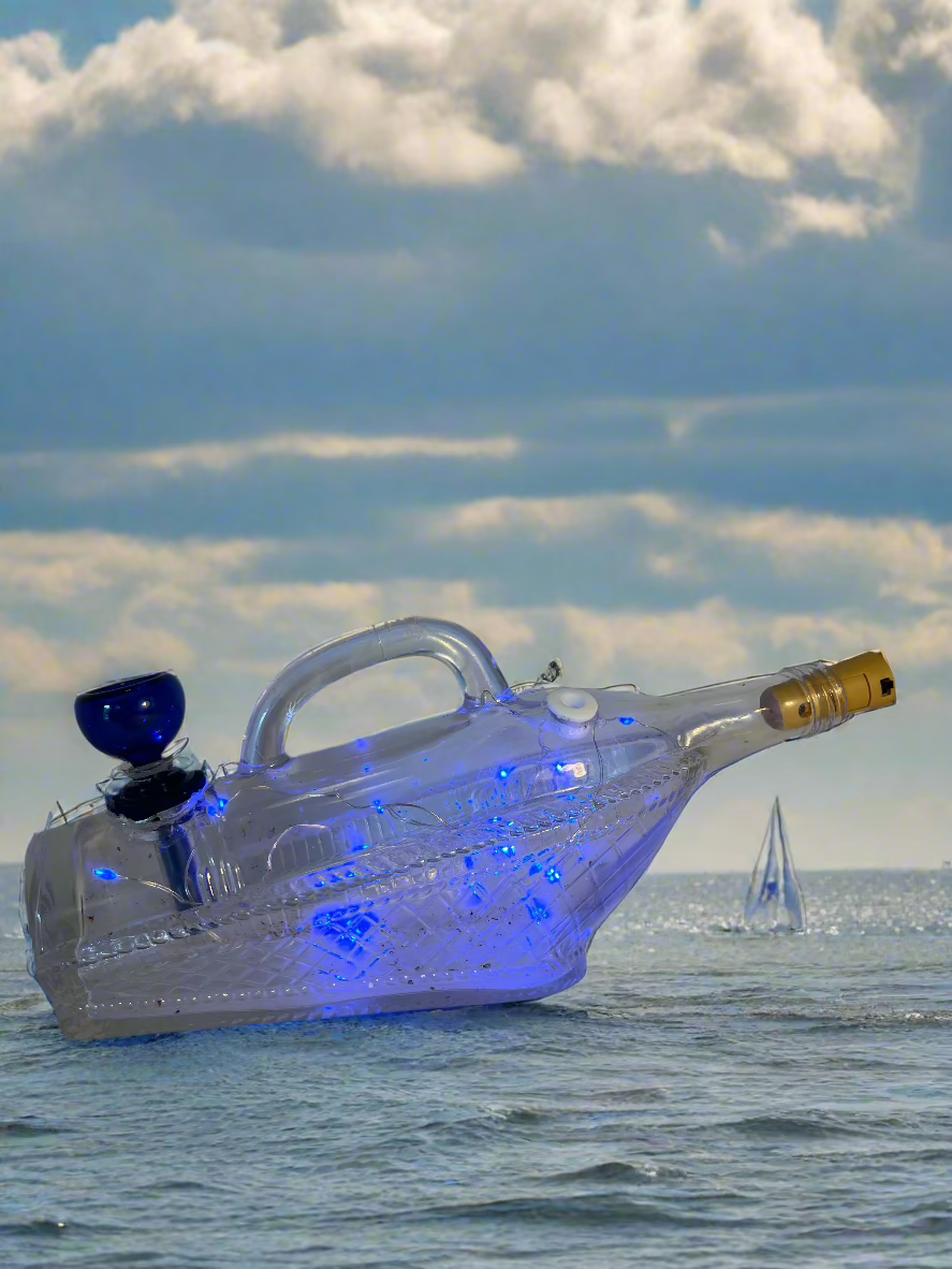 Glass Ship Hull Sideways Bong for Two – Malt Shop Bongs